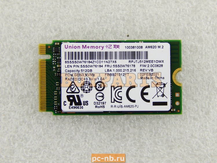SSD UMIS AM620 512G RPJTJ512MEE1OWX 5SS0W76178