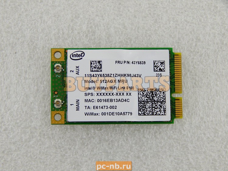 WiFi модуль 512AGX MRU для ноутбука Lenovo ThinkPad R500, W700, X301 ...